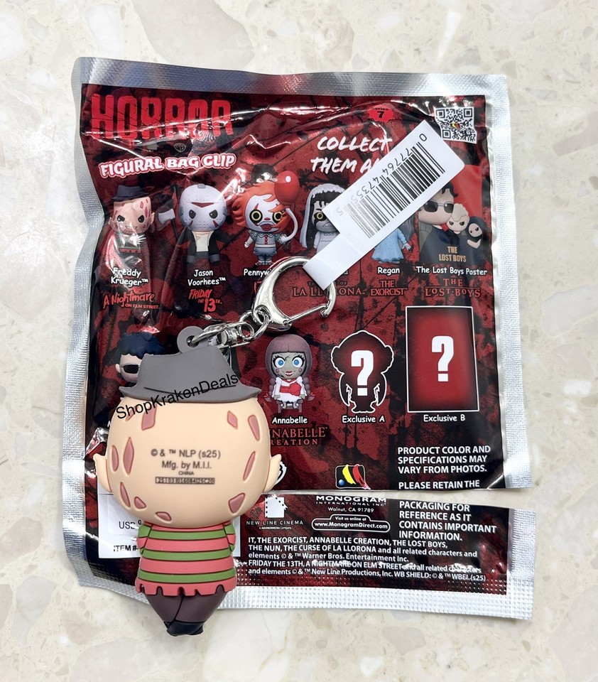 Horror Figural Bag Clip Keychain Series 7 Freddy Krueger Nightmare On ...
