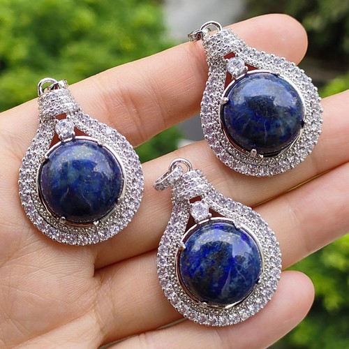 3pcs Natural Lapis Lazuli Pendants Gems Love Luck Amulet Charm | eBay UK