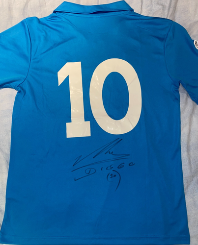 Napoli Hand Signed Diego Maradona 86/87 Buitoni Retro Jersey + PSA CARD ...