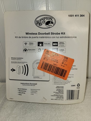 Hampton Bay Wireless Doorbell LED Strobe Kit White Finish - 1001 411 ...