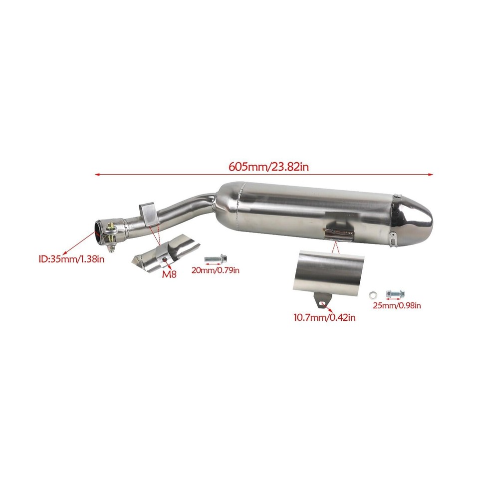 35mm Exhaust Muffler Pipe for Pit Bike Apollo Taotao 150cc-350cc ...