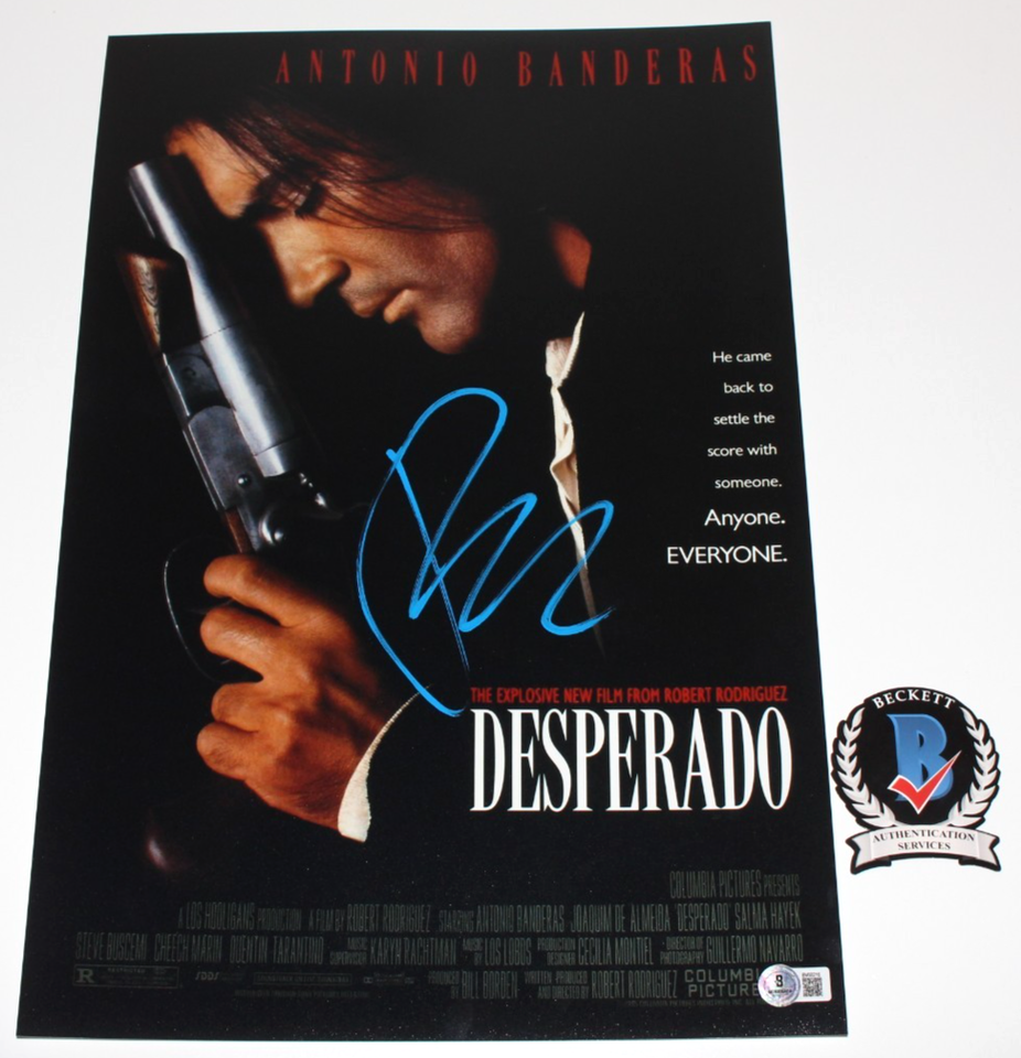 DIRECTOR ROBERT RODRIGUEZ SIGNED 'DESPERADO' 12x18 MOVIE POSTER BECKETT ...
