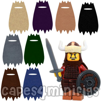 3 CUSTOM suedette capes for your Lego series 12 Hun Warrior (18202). NO ...