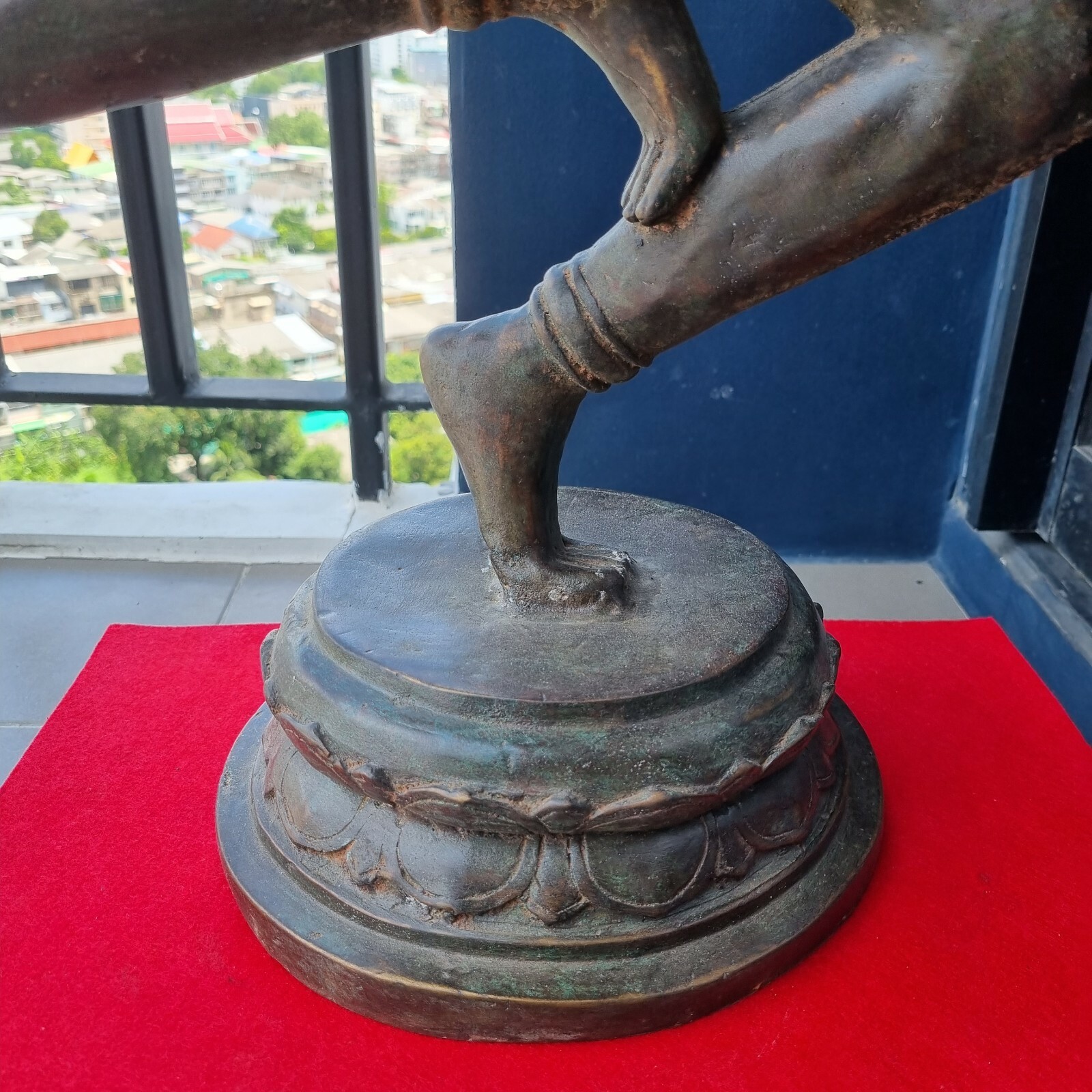 30.7" Large Thai Buddha Statue Garden Khmer Apsara God Hevajra Bronze ...