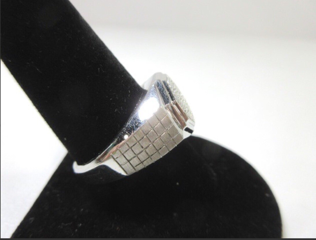 Man Stunning Sterling Silver P4SR Diamond Ring | eBay