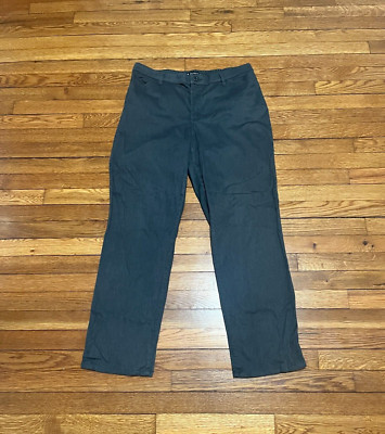 Lee Women's Relaxed Fit Pants Size 14M Medium Gray Straight Leg 34x31 ...