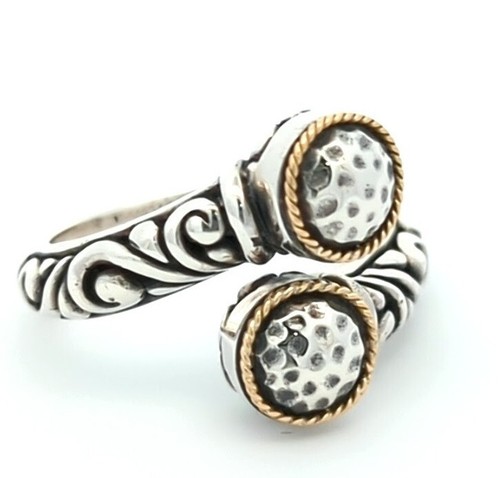 Video Samuel B Behnam BJC 18K Gold 925 Sterling Silver Hammered Ring ...