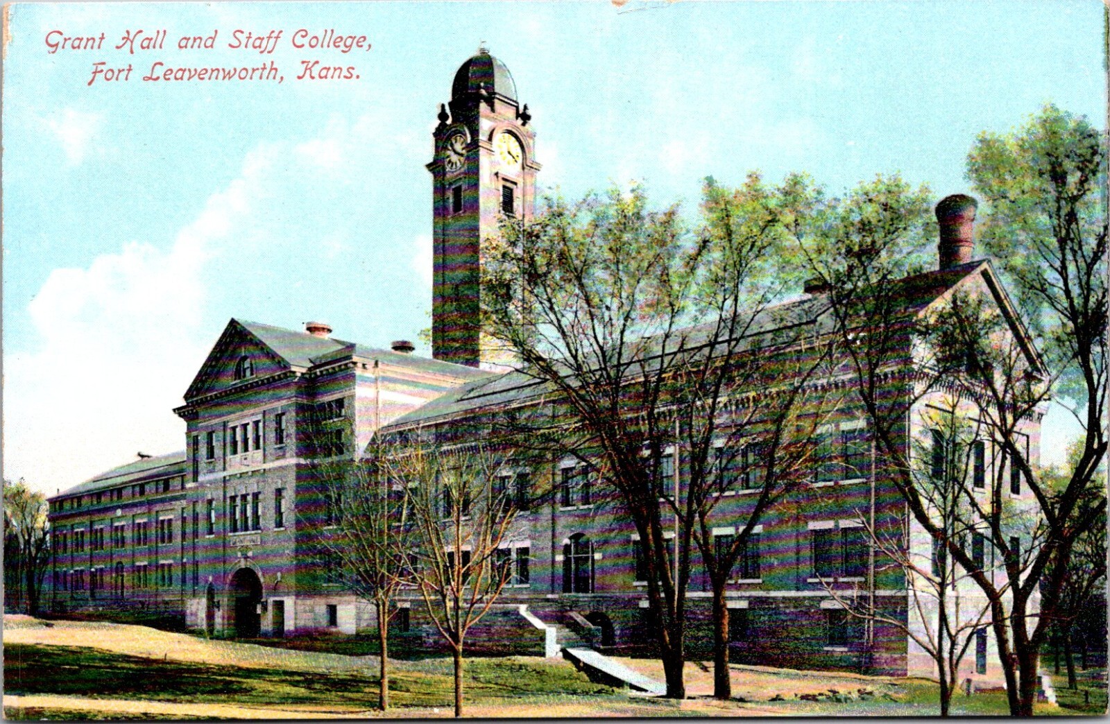 Grant Hall & Staff College Fort Leavenworth Kansas Postcard | eBay