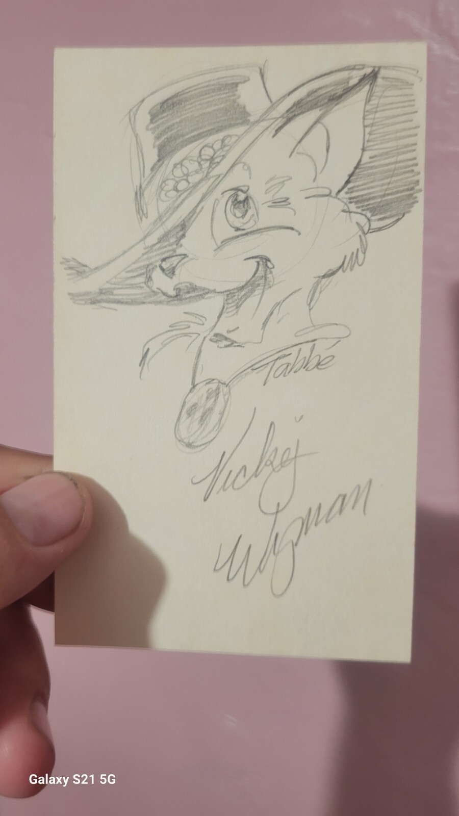 Vicky Wyman Signed Original Drawing TABBE Autographed Index Card | eBay