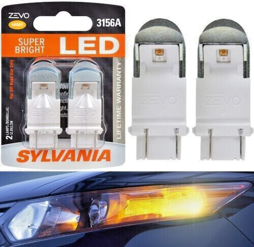 Sylvania ZEVO LED Light 3156 Amber Orange Two Bulbs Rear Turn Signal ...