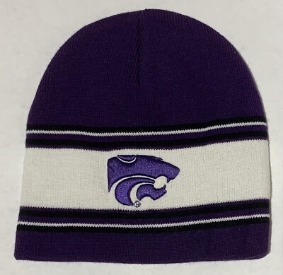 KANSAS ST. STATE WILDCATS PURPLE CUFFLESS NCAA SNOW KNIT BEANIE SKI CAP ...