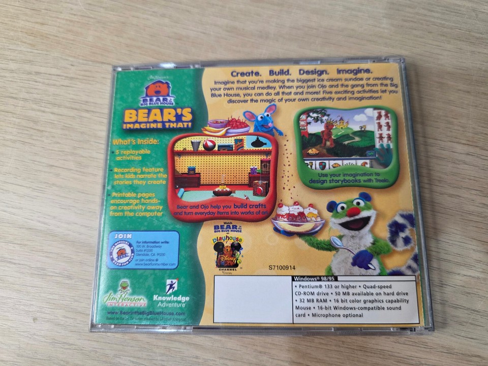 Bear In The Big Blue House Henson Bear's Imagine That PC CD-ROM ...