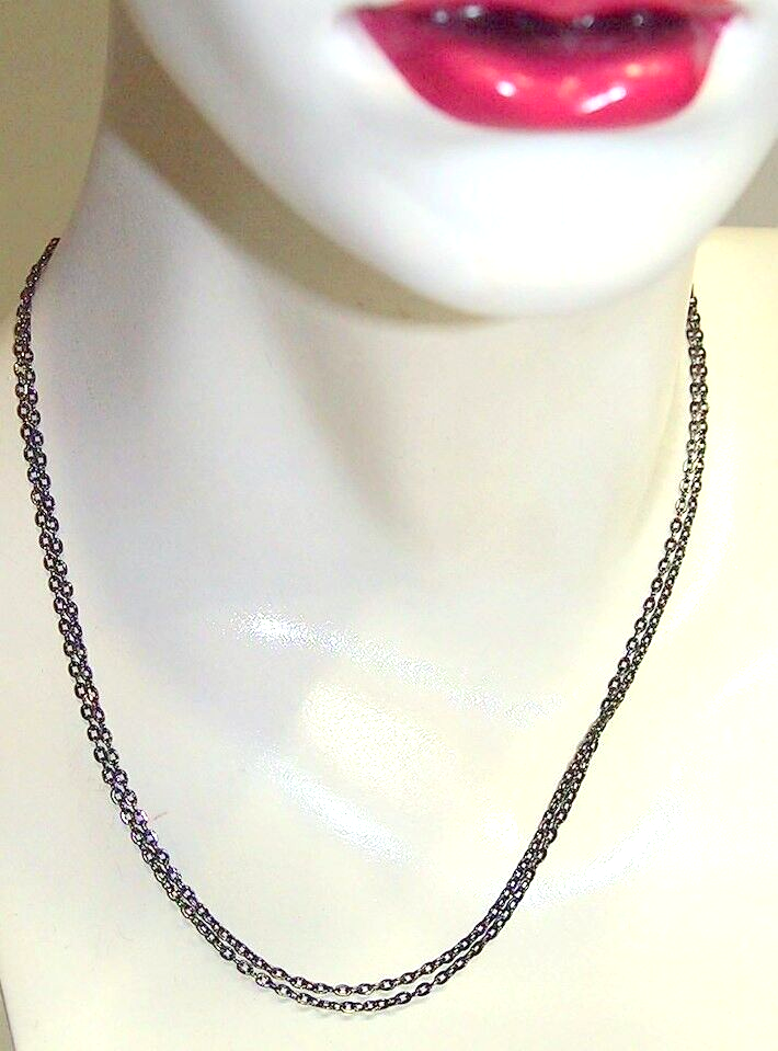 2 Antique Silver 18" Sturdy Chains with Lobster Clasp 4 Pendants ...