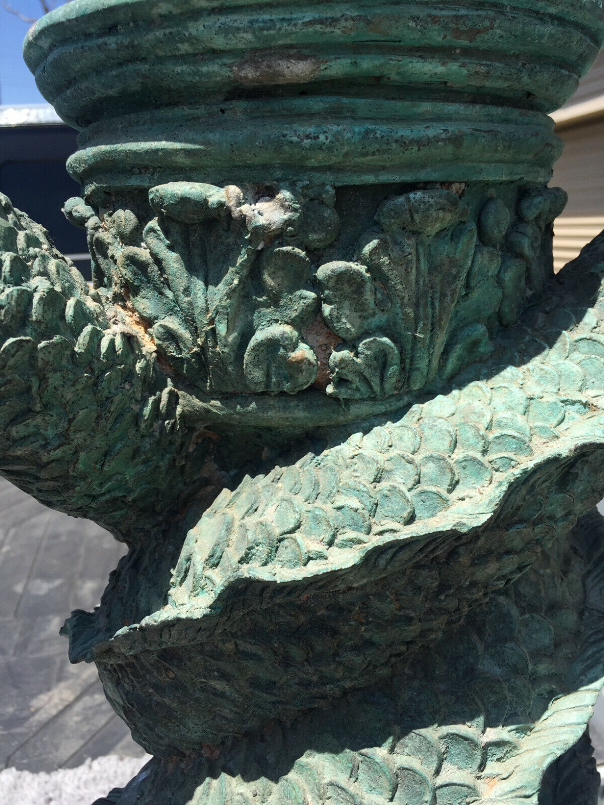 Vintage Bronze Dolphin / Koi Fish Table Base | eBay