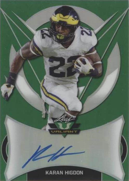2019 Leaf Valiant - Karan Higdon #BA-KH2 Green /75 (AU, RC) for sale ...
