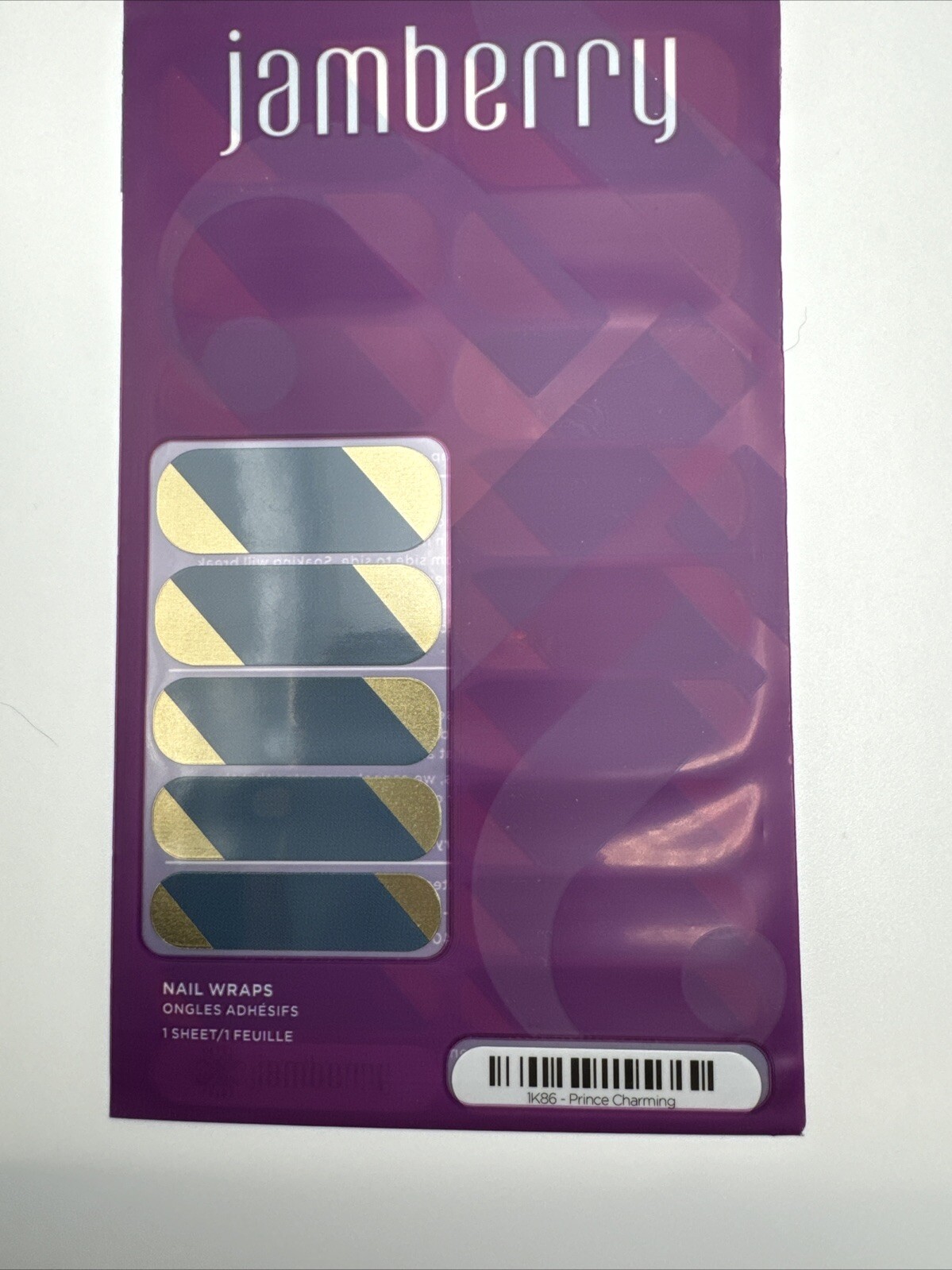 Jamberry Nail Wraps Prince Charming Full Sheet (blue French tips ...