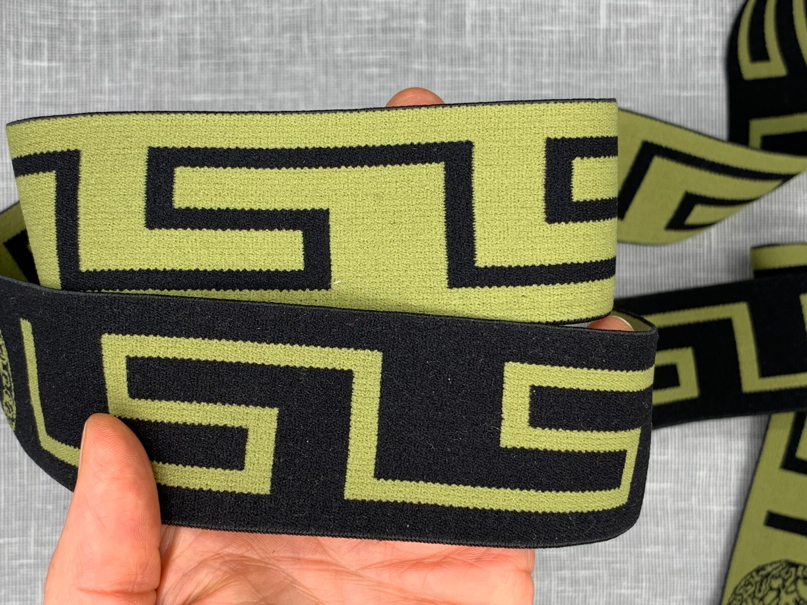 1- 5/8" Greek Key Maze pattern stretch elastic for headband, waistband ...