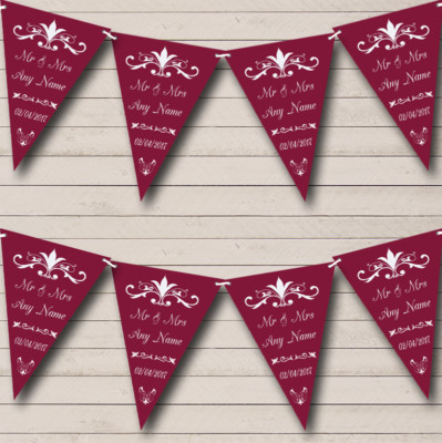Party Banner Bunting Regal Claret Personalised Wedding Venue or ...