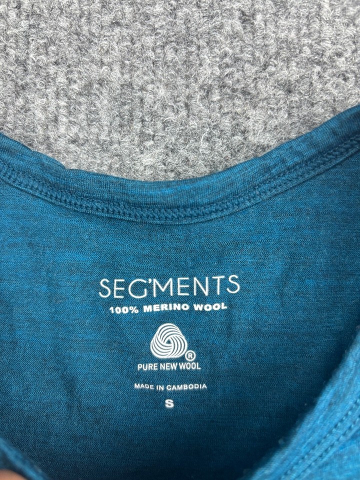 Seg'Ments 100% Merino Wool Shirt Women's Small Blue Woolmark Long ...