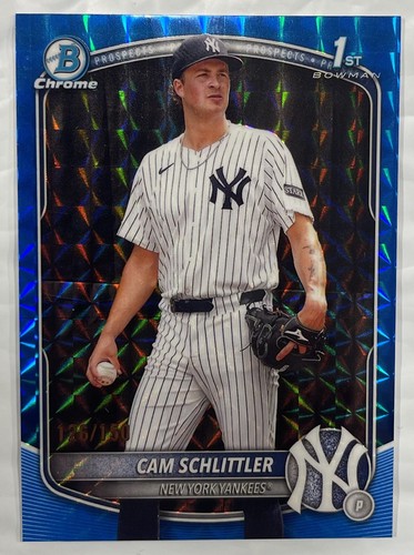 2025 Bowman Chrome 1st Cam Schlittler Blue Geometric Refractor #/150 ...