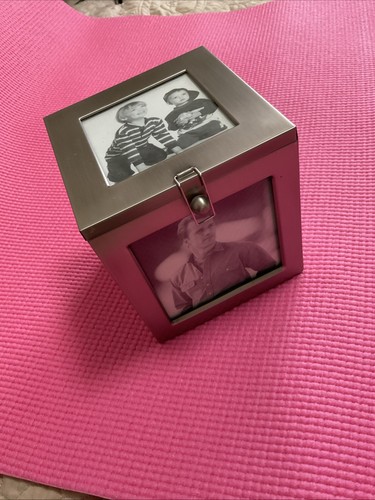 Royal Limited Brushed Silver Cube Picture Frame / Storage Box 4 7/8 ...