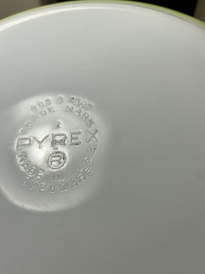 Lime Green Pyrex Glass 9 inch Pie Pan 909 | eBay