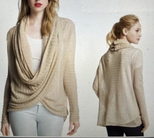 Alice + Olivia Beige Linen Airy Knit Wrap Cardigan Size Medium - Wear 2 ...