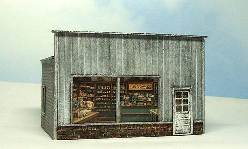 HO Scale Built Wood Model Store Front | eBay