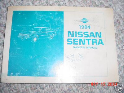 1984 Nissan Sentra Owners Manual 84 | eBay