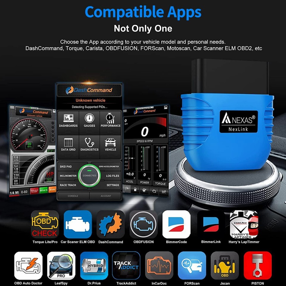 NEXAS NexLink Car Bluetooth OBD2 Scanner Diagnostic Scan Tool for IOS ...