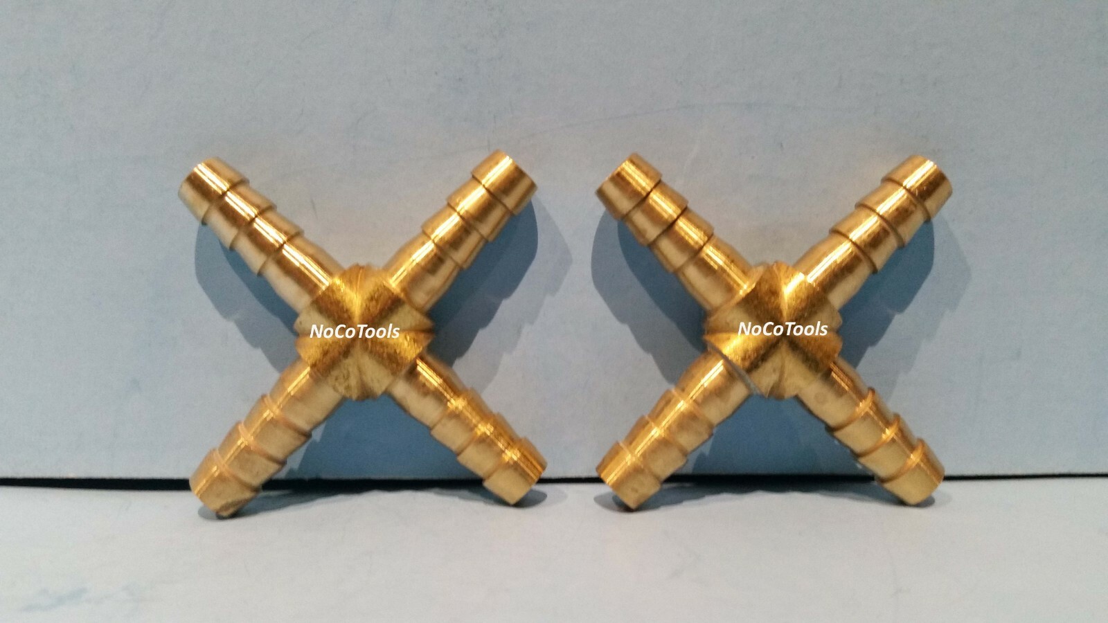 Solid Brass 1/4" Inch 4 Way Cross Hose Barb Splicer Air Fluid Fuel ...