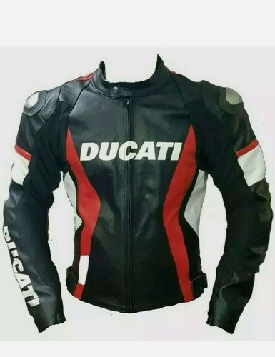 DUCATI Racing Motorbike Cowhide Leather Jacket Motorcycle Biker Leather ...