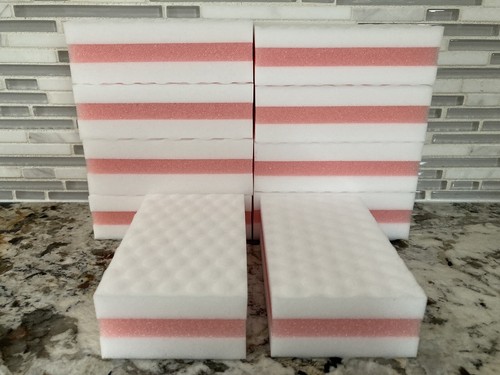 10 PACK PINK Melamine Magic Sandwich Sponge Eraser Heavy Duty Extra ...