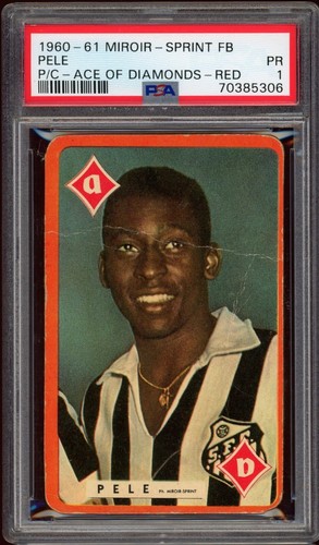1960-61 PELE MIROIR-SPRINT FOOTBALL PLAYING CARDS RED BORDER (PSA 1 ...