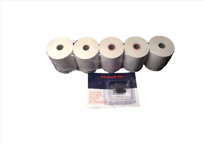 Sharp XEA102 XEA102 5x Single Ply Paper Till Rolls With 1x Ink Roller ...