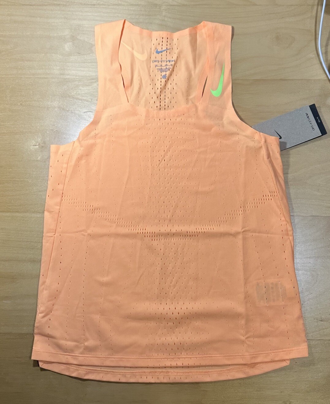 Women Sz XS - Nike Dri-Fit ADV Aeroswift Peach Running Singlet DM7551 ...