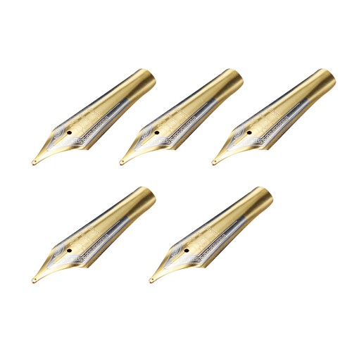 5pcs 0.5mm Fountain Pen Nibs Medium Nib Iridium Writing Pen Tip Gold ...