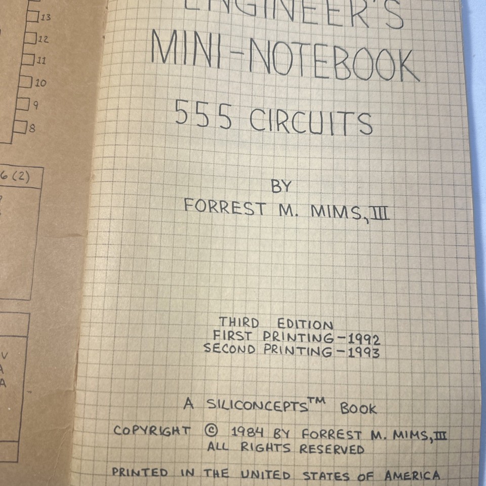 Engineer’s Mini-Notebook 555 Timer IC Circuits 3rd Ed 2nd PR 1993 F M ...