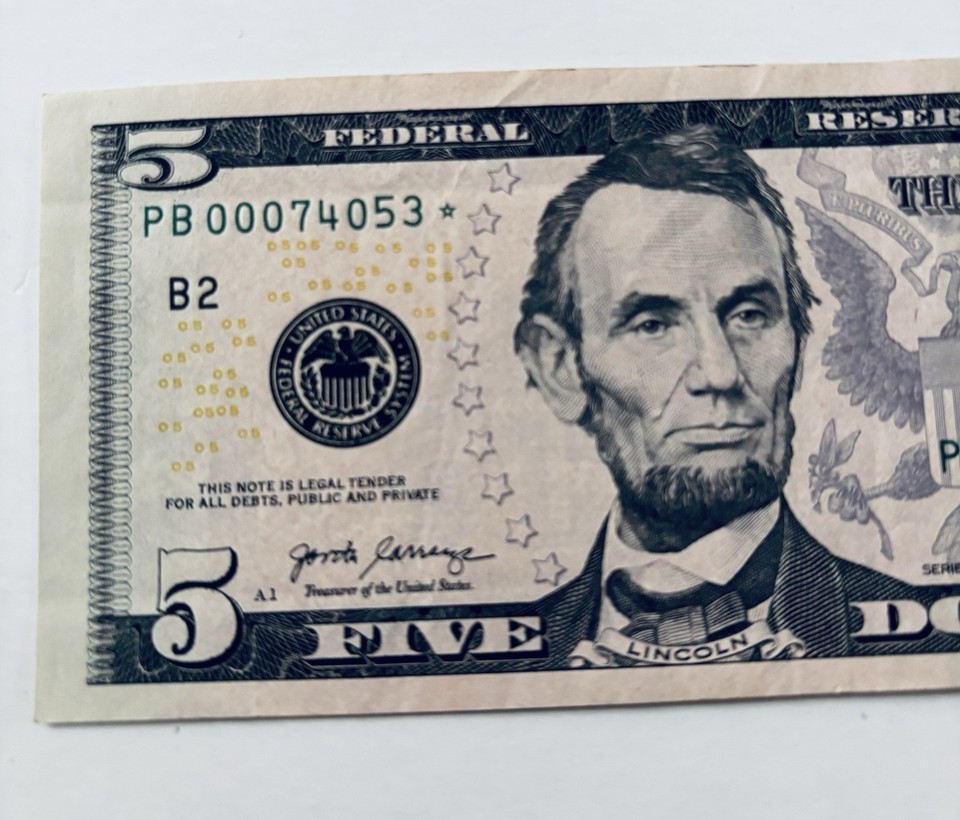 Five $ 5 Dollar Star Note Super Rare 2017A Low Print Run 125.000 PB ...