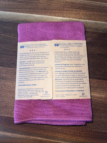 Norwex Envirocloth Purple NEW Antibacterial Microfiber Cleaning Cloth ...