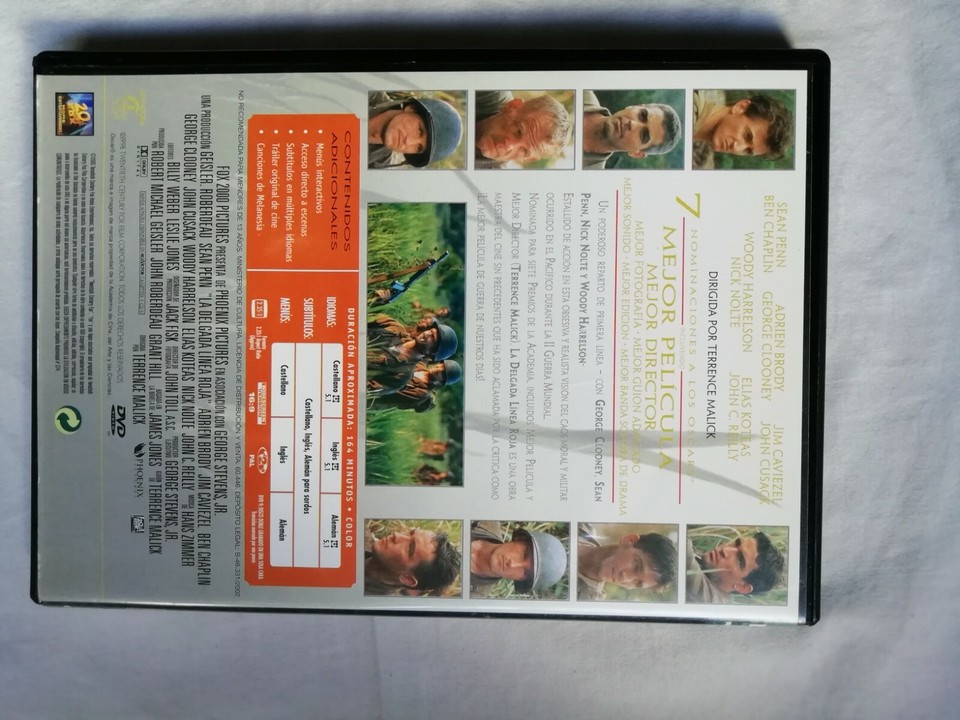 The Thin Red Line DVD Movie Film 7 Nominations For The Oscars FOX Used ...