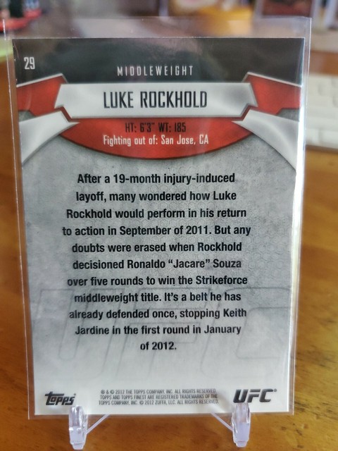 2012 Topps UFC Finest - #29 Luke Rockhold (RC) for sale online | eBay