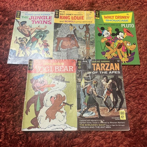 Vintage Gold Key Comic Books 5 Cartoons & Classic Tarzan Pluto Yogi ...