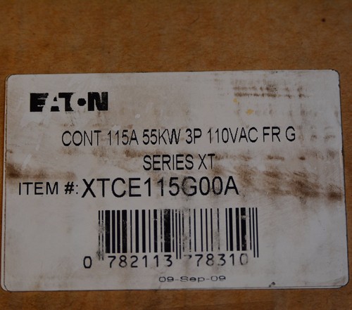 EATON XTCE115G00A Contactor 115A 55kW 3P 110VAC FR G | eBay