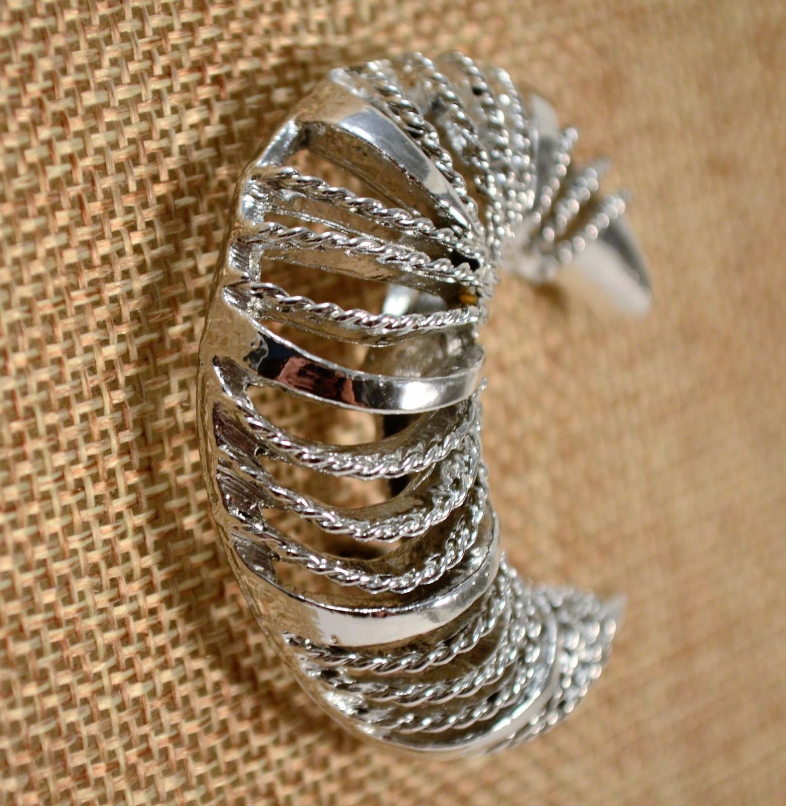 Pretty Gerrys Silver Tone Half Moon Shape Brooch Pin Open Metal Work | eBay