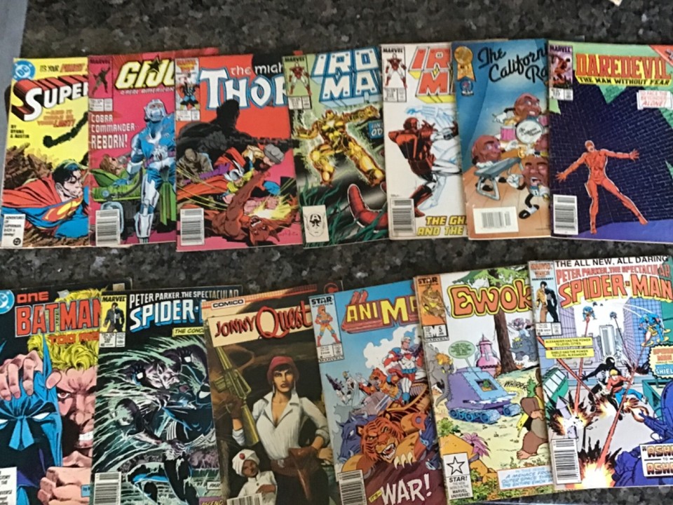 Rare Vintage Lot of 25 Comic Books DC MARVEL Batman Superman Ironman ...