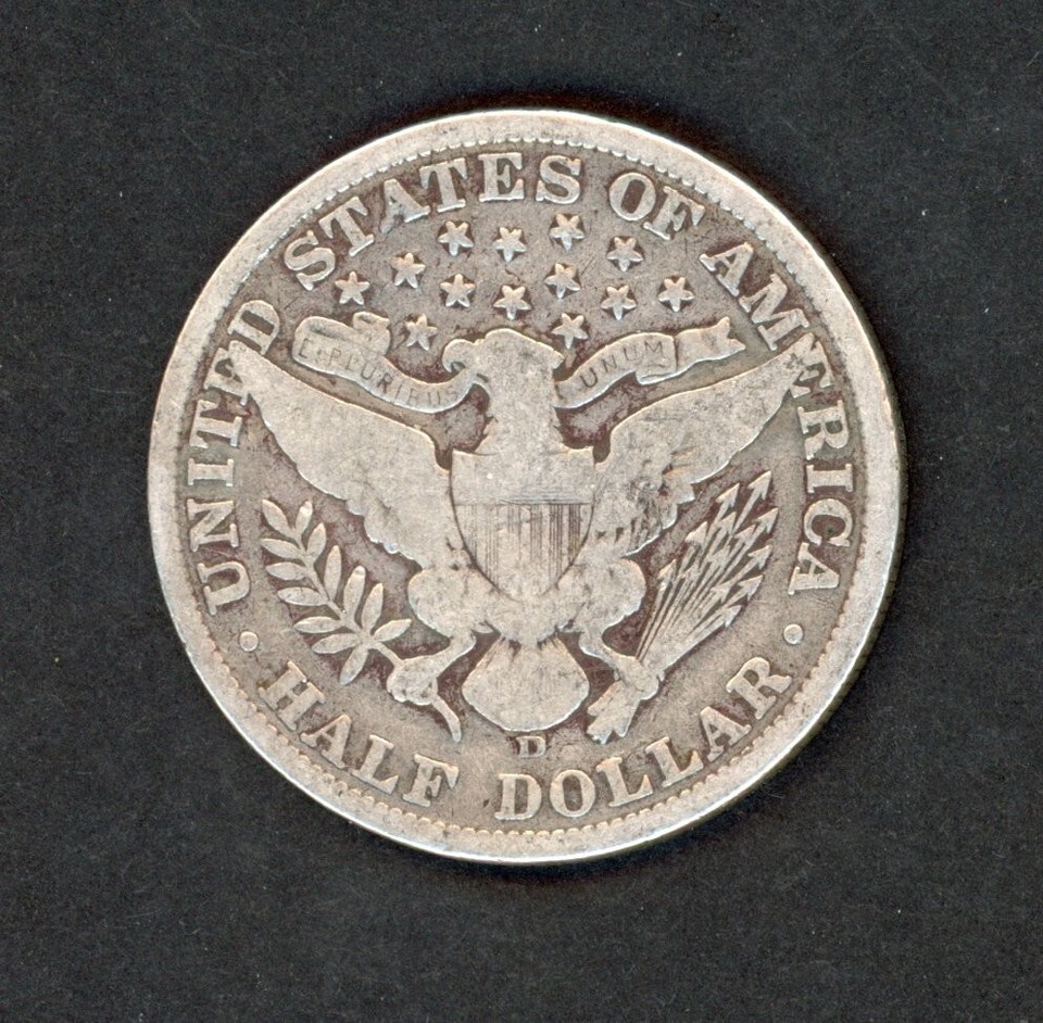 UNITED STATES 1908-D BARBER HALF DOLLAR SILVER COIN | eBay