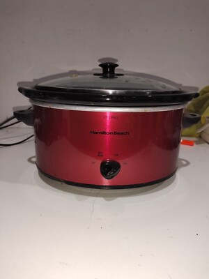 Hamilton Beach 5 Quart Red Crock Pot Slow Cooker 33155 - SC10 | eBay