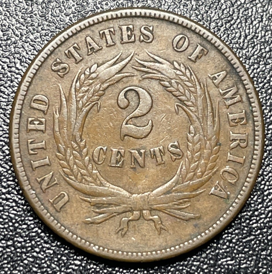 1868 Two Cent Piece 2C XF Extra Fine Civil War Era US Copper Coin | eBay