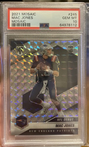 2021 Panini Mosaic Mac Jones #245 Silver Mosaic Rookie Card RC SP PSA ...